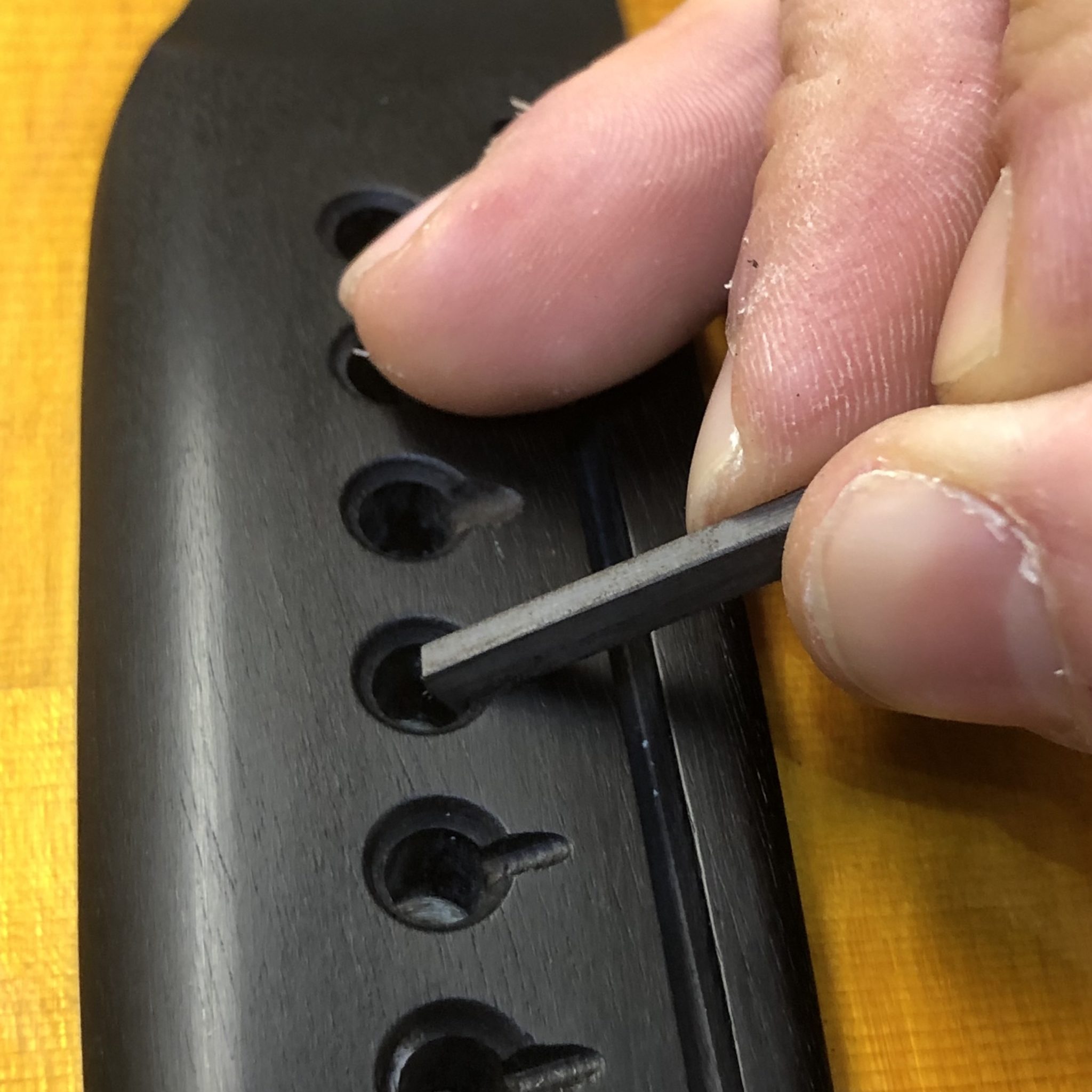 Acoustic Guitar Bridge String Ramping - Calico Guitarworks