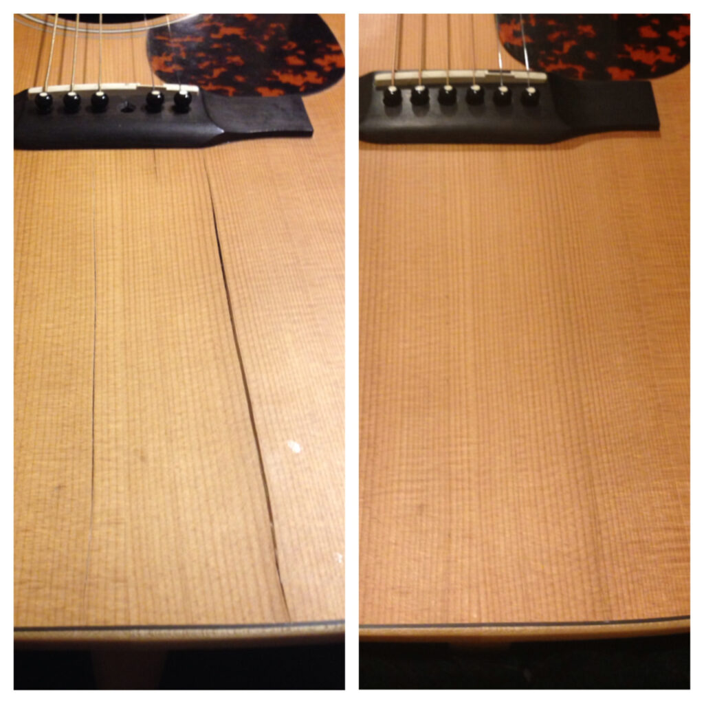Crack Repairs - Repairing Wood Cracks in Guitars - Calico Guitarworks