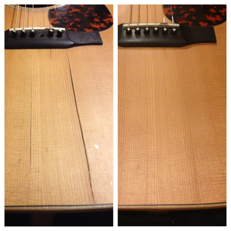 Crack Repairs - Repairing Wood Cracks in Guitars - Calico Guitarworks